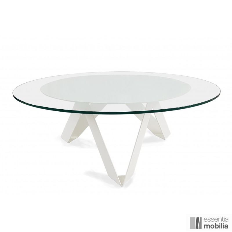 Table basse ronde verre et métal 90 à 100 cm ️