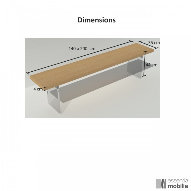 Banc design chêne massif et verre sur mesure ️